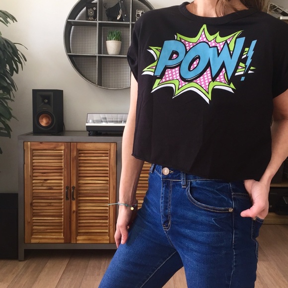 Tops | Boxy Retro Pop Art Crop Top | Poshmark